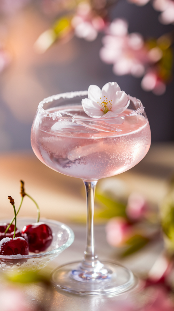 Cherry Blossom Gin Cocktail | Where Tiana Travels