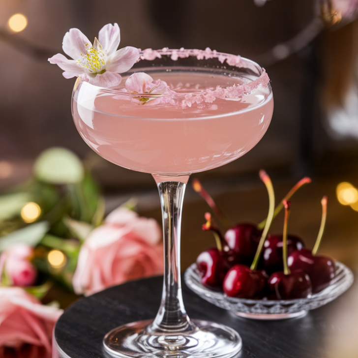 Cherry Blossom Gin Cocktail | Where Tiana Travels