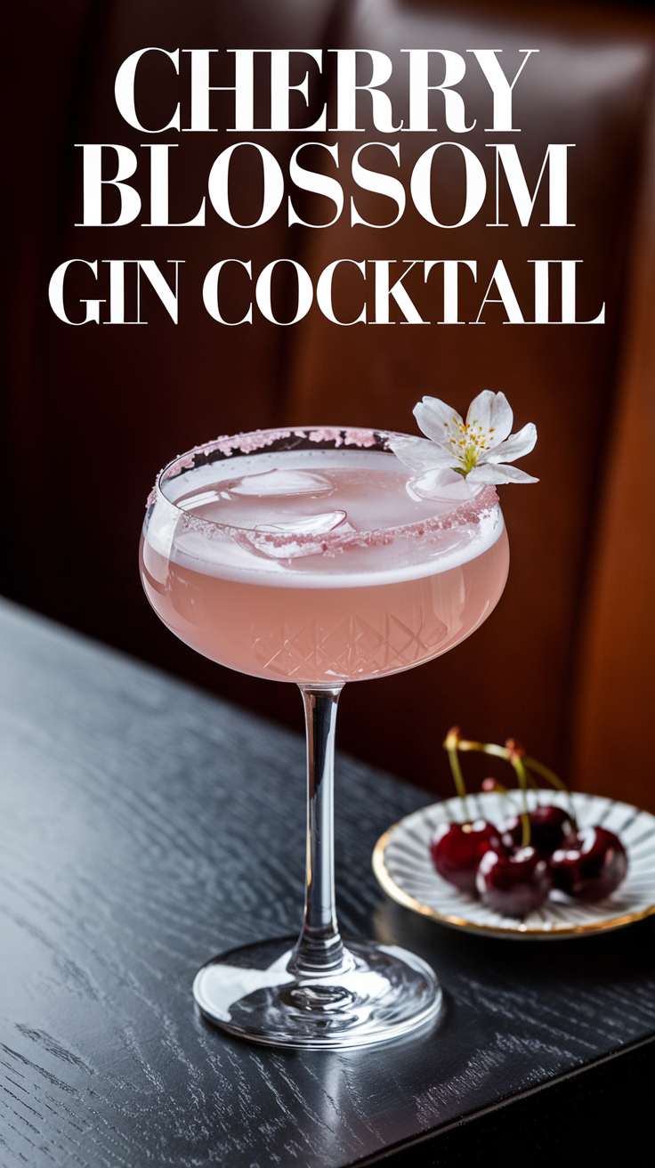 Cherry Blossom Gin Cocktail | Where Tiana Travels