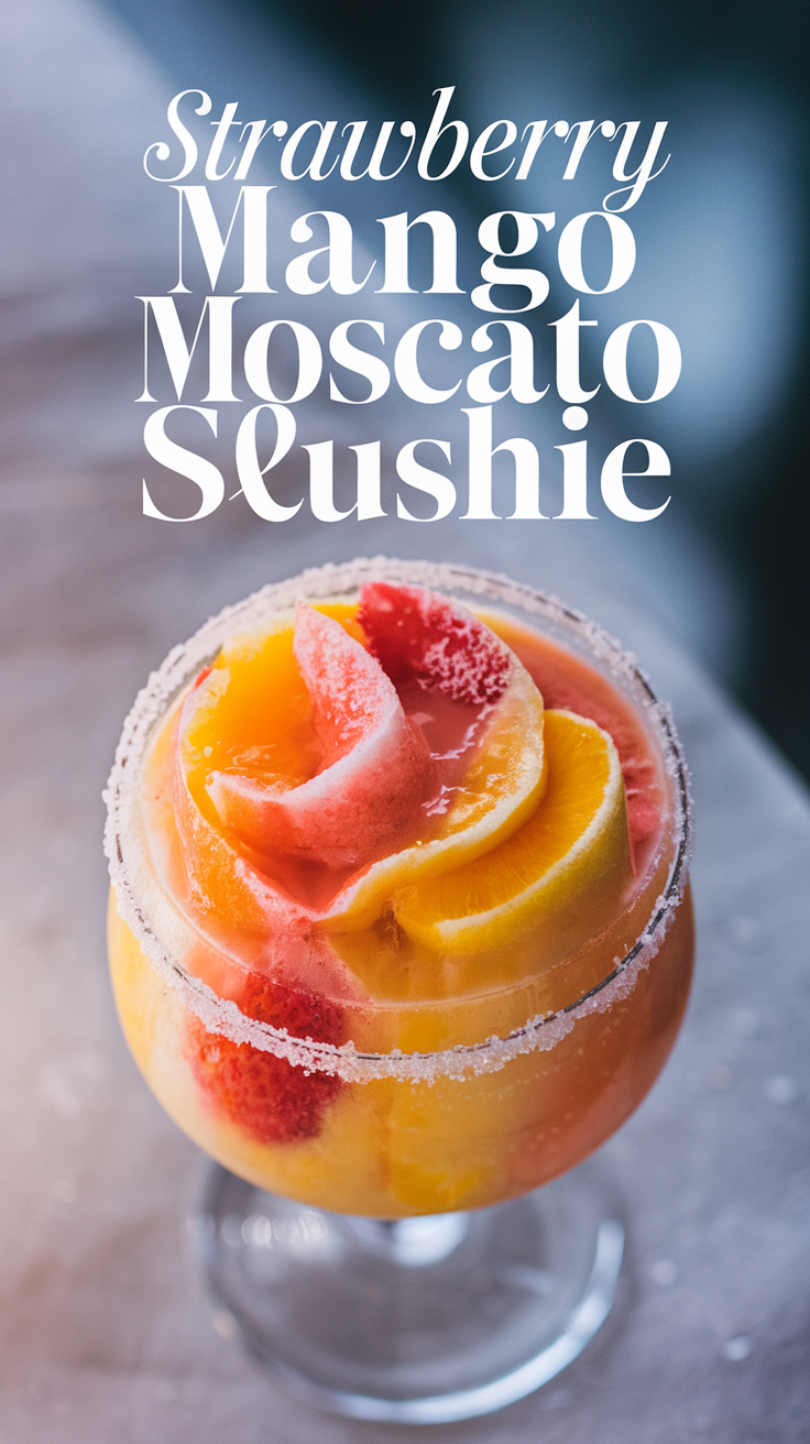 Strawberry Mango Moscato Slushie | Where Tiana Travels