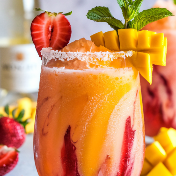 Strawberry Mango Moscato Slushie | Where Tiana Travels