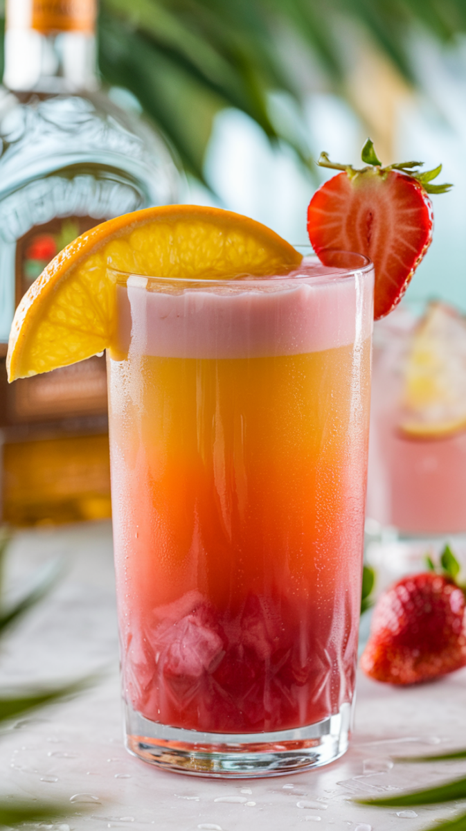 Strawberry Tequila Sunrise | Where Tiana Travels