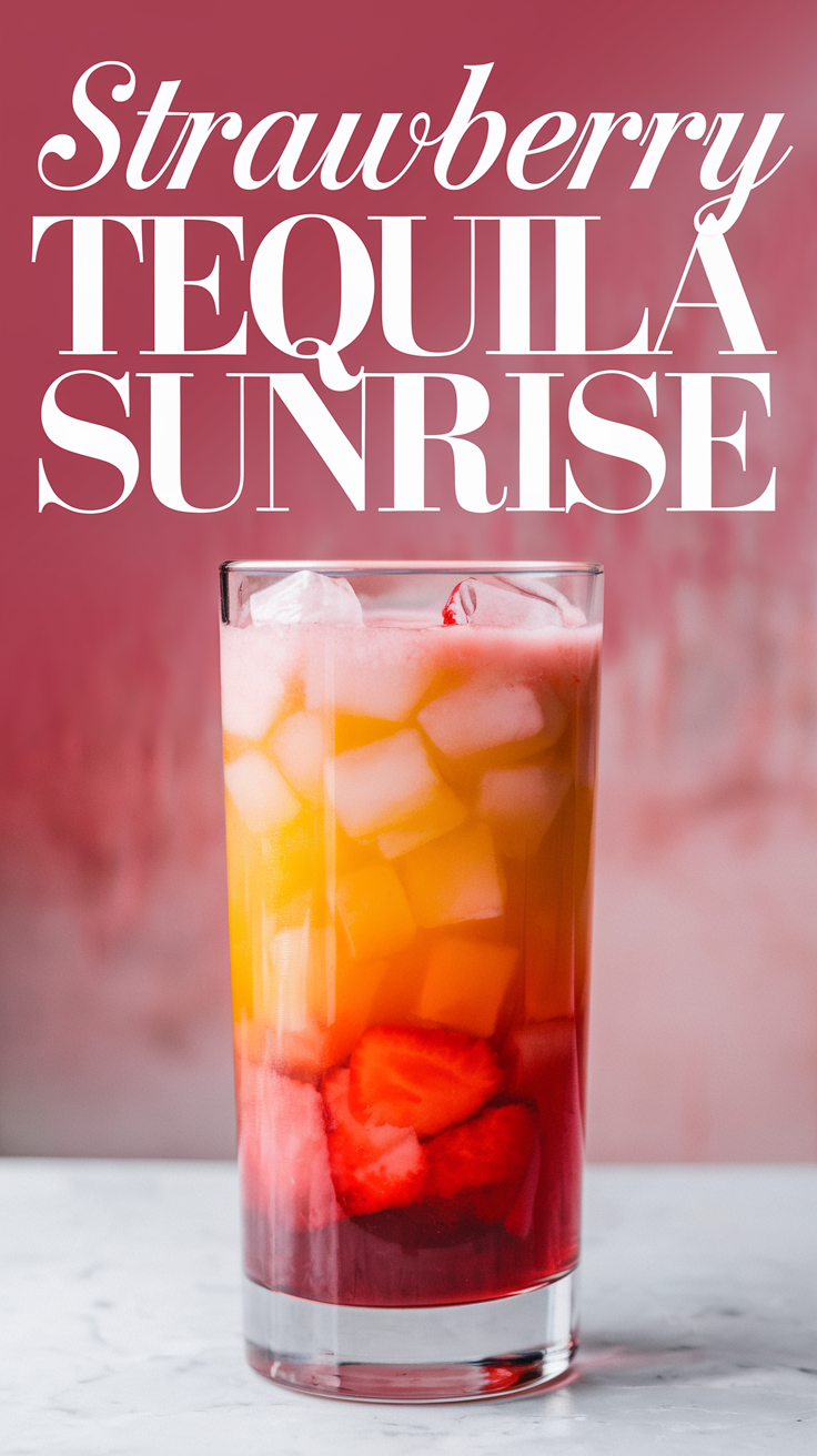 Strawberry Tequila Sunrise | Where Tiana Travels