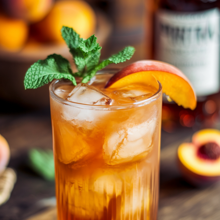 Peach Whiskey Iced Tea | Where Tiana Travels